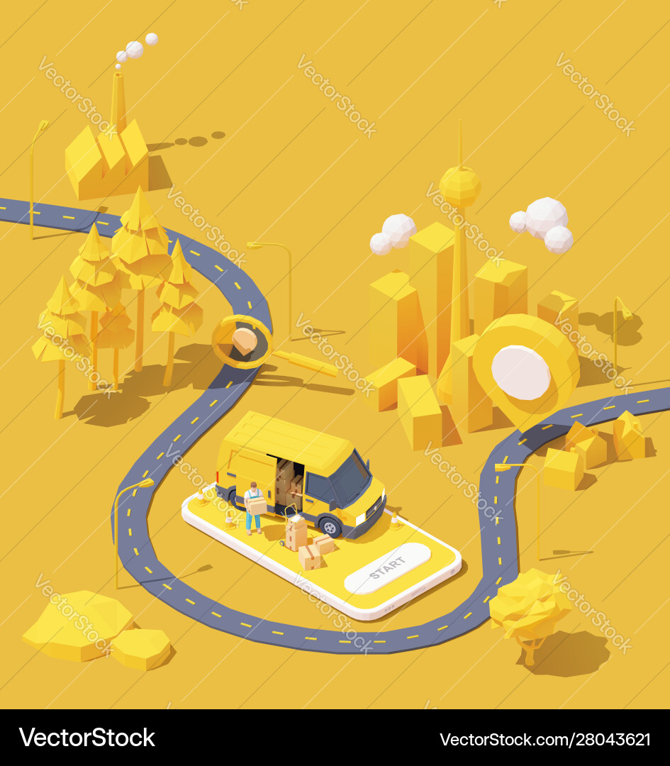 Delivery Courier App Royalty Free Vector Image