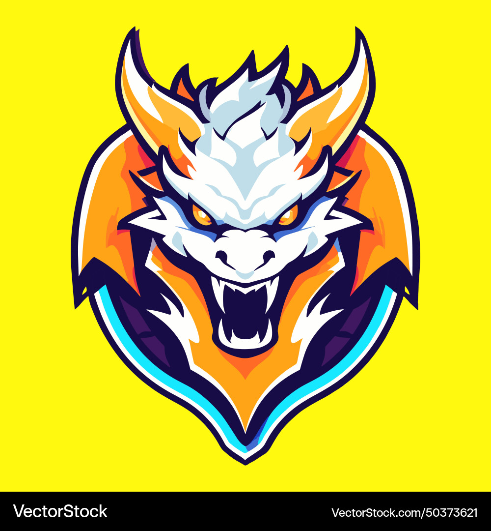 Dragon head branding Royalty Free Vector Image