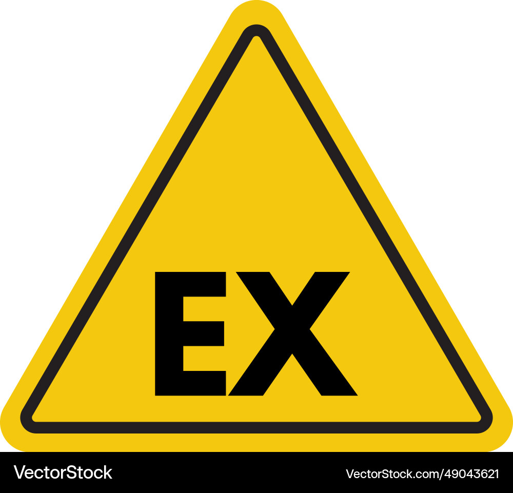 Explosive ex icon risk area zone Royalty Free Vector Image