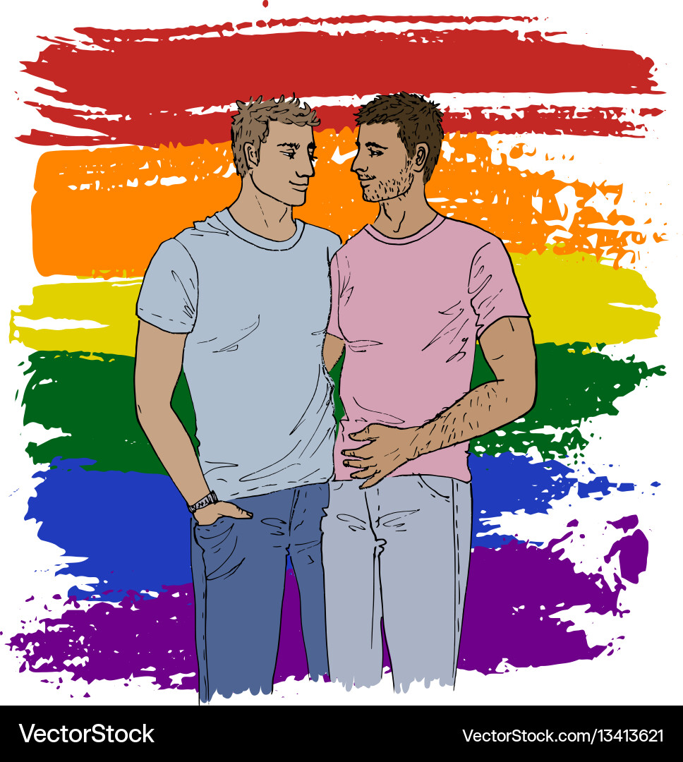 Gay Couple Royalty Free Vector Image Vectorstock