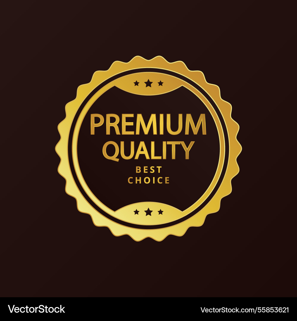Golden premium quality logo design Royalty Free Vector Image