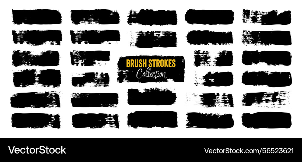 Grunge brush strokes lines ink smudges hand Vector Image
