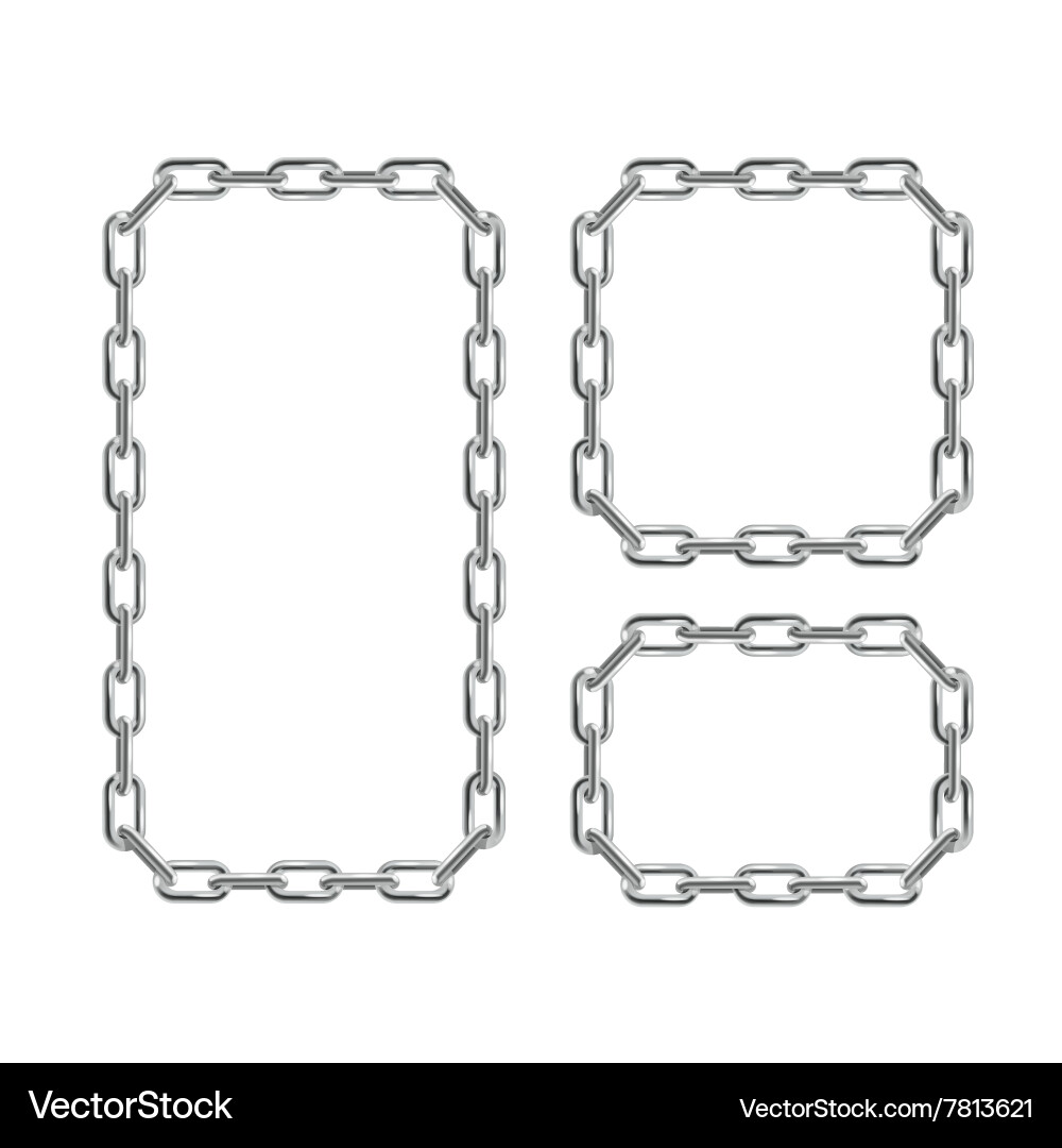 Silver chain frames Royalty Free Vector Image - VectorStock