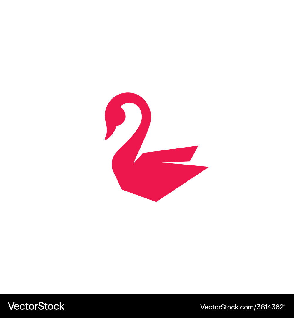 Swan paper logo Royalty Free Vector Image - VectorStock