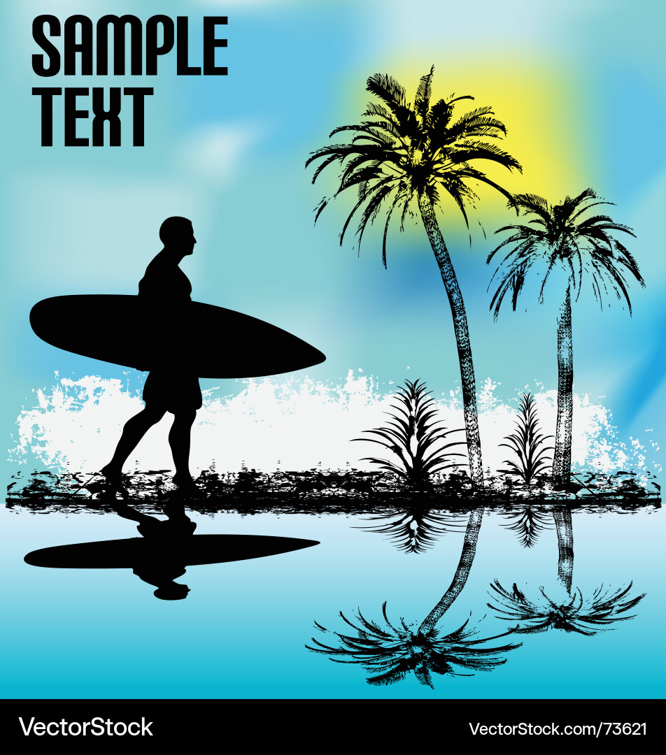 Tropical surfer Royalty Free Vector Image - VectorStock