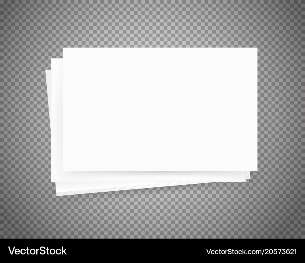 White paper sheets on transparent background Vector Image