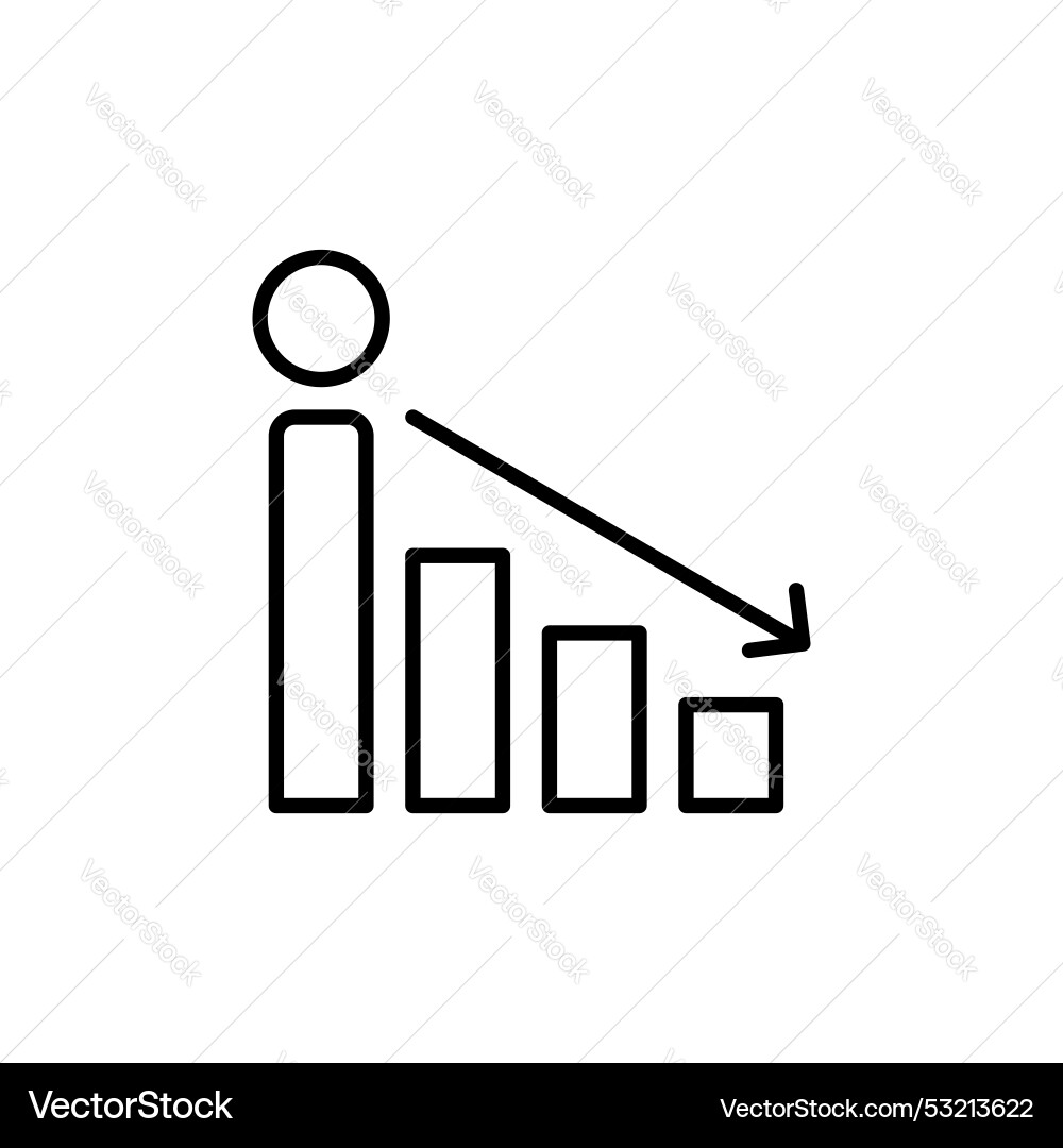 Attrition line icon isolated on white background Vector Image