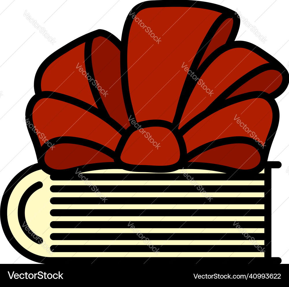 Book with ribbon bow icon Royalty Free Vector Image