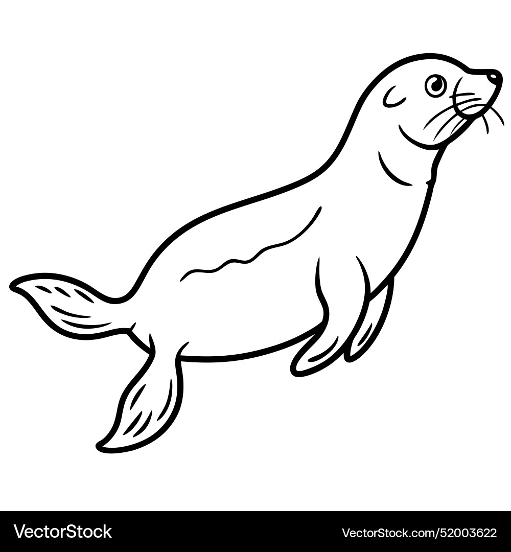 Crabeater seal jumps icon Royalty Free Vector Image