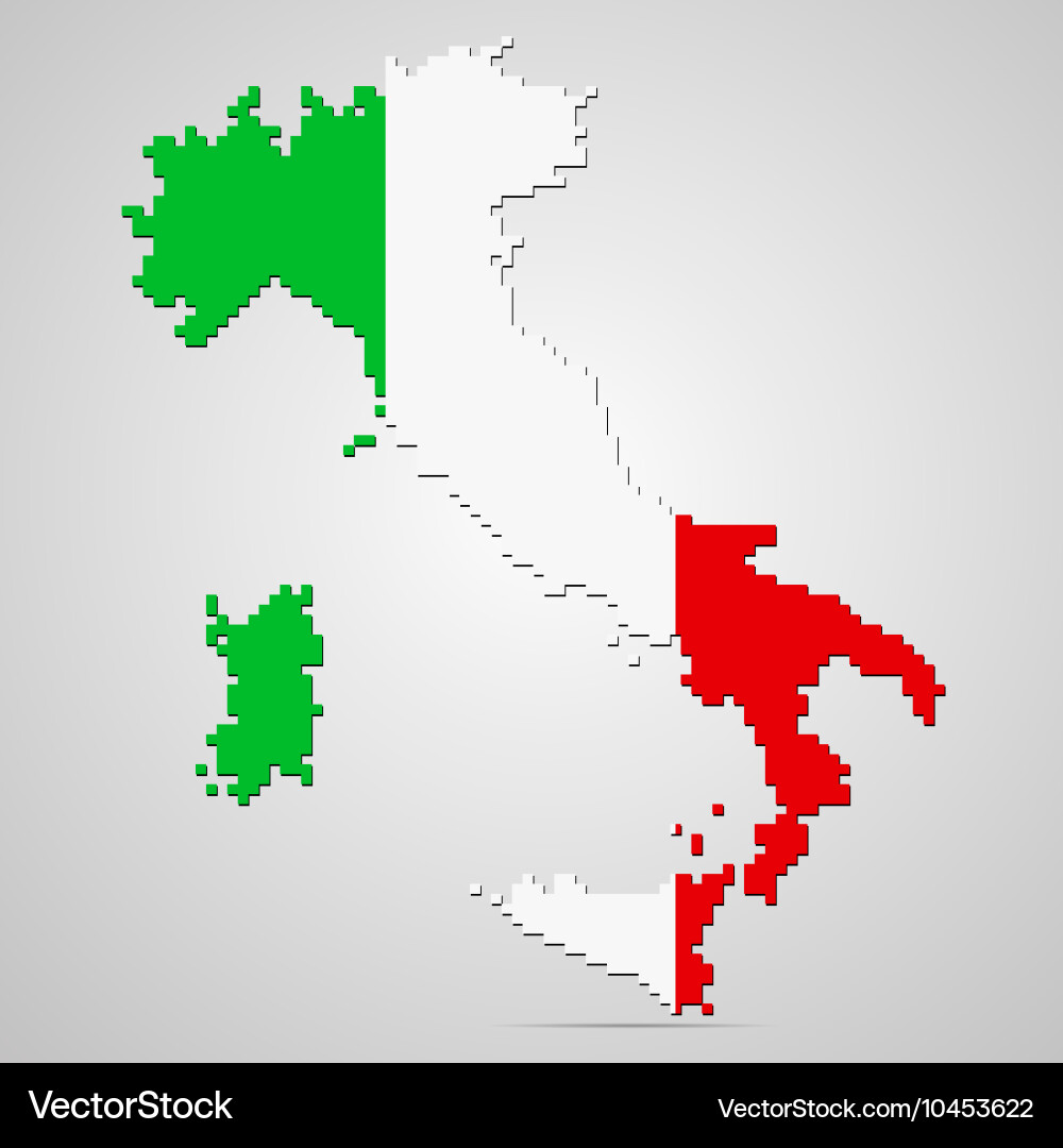 Creative pixel italy map Royalty Free Vector Image