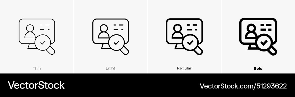 Cv icon thin light regular and bold style design Vector Image