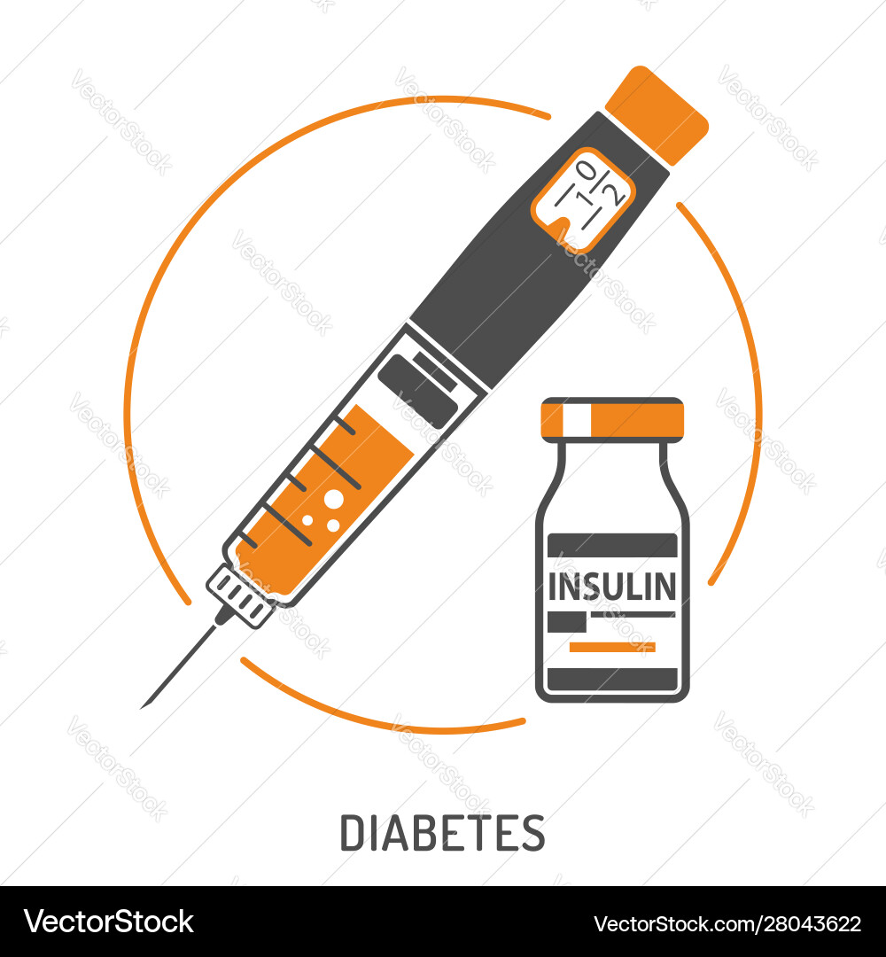 Diabetes Insulin Injection Royalty Free Vector Image