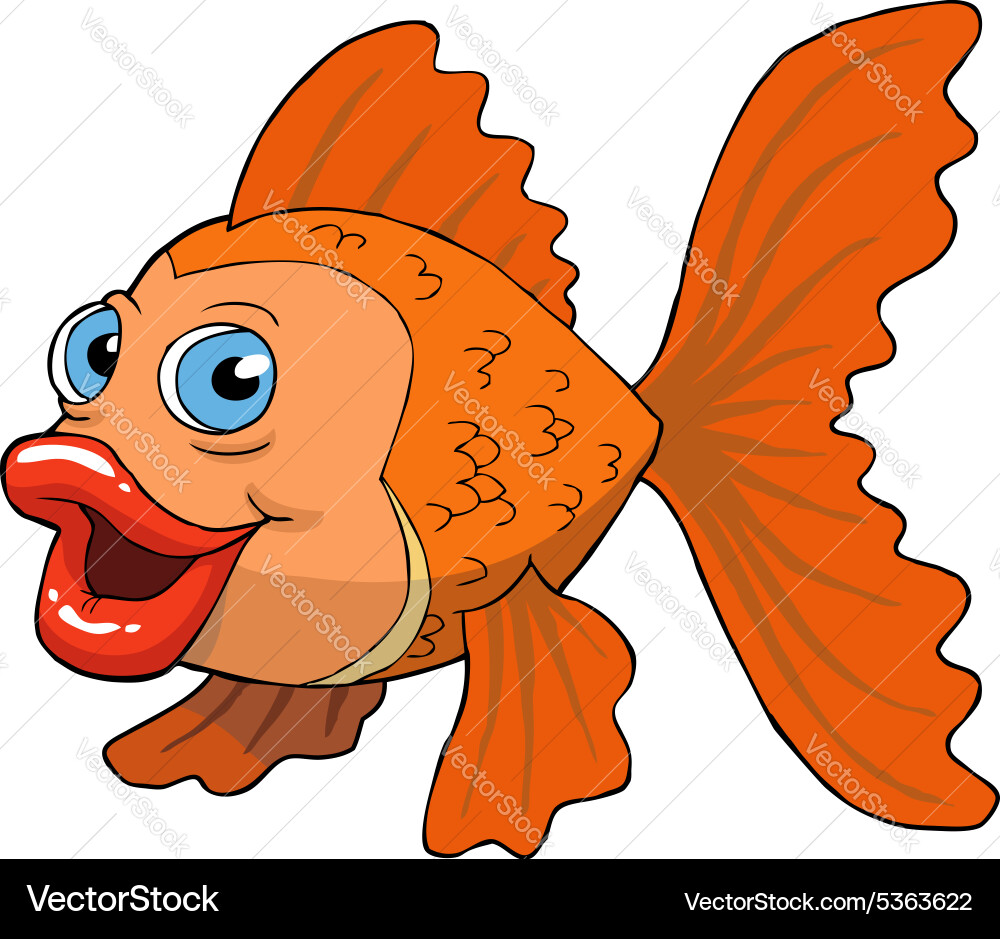 Gold fish Royalty Free Vector Image - VectorStock