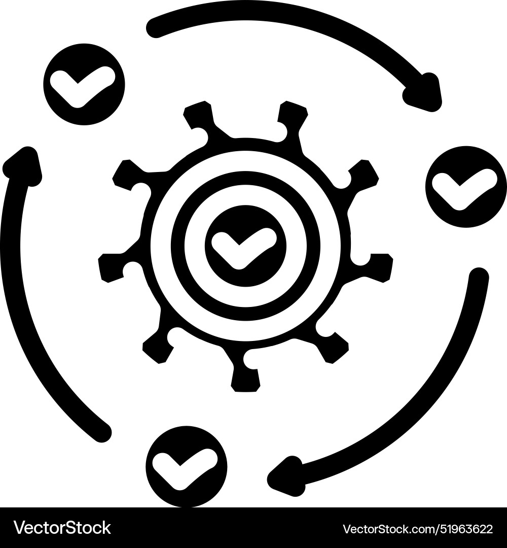 Implementation business process glyph icon Vector Image