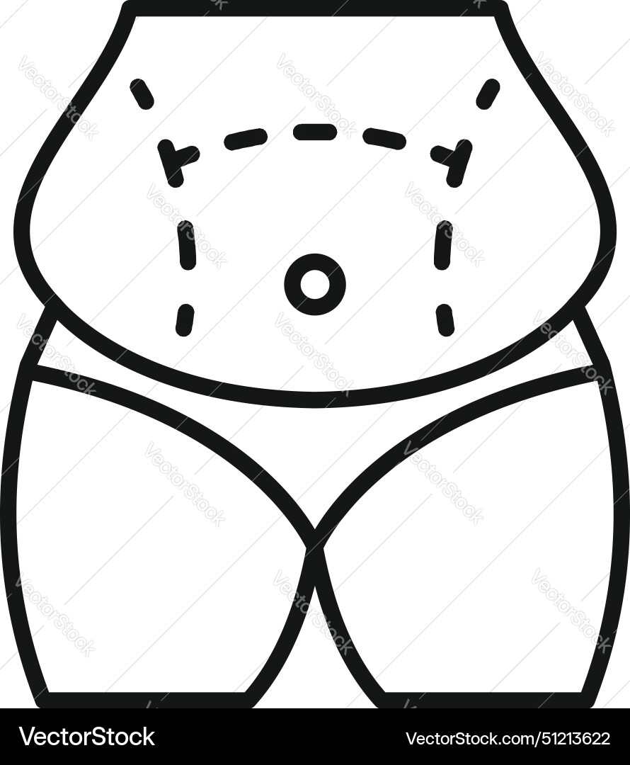 Liposuction procedure beauty icon outline Vector Image