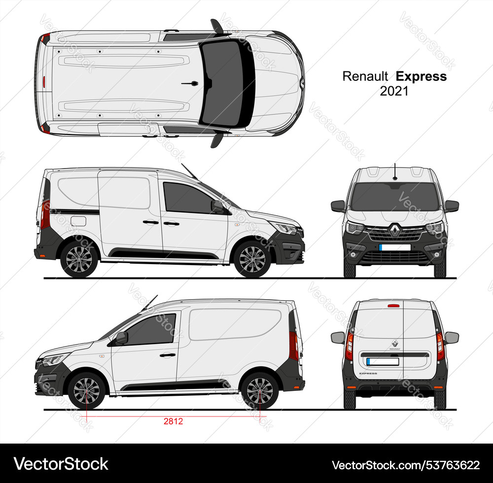 Renault express cargo van 2021 Royalty Free Vector Image