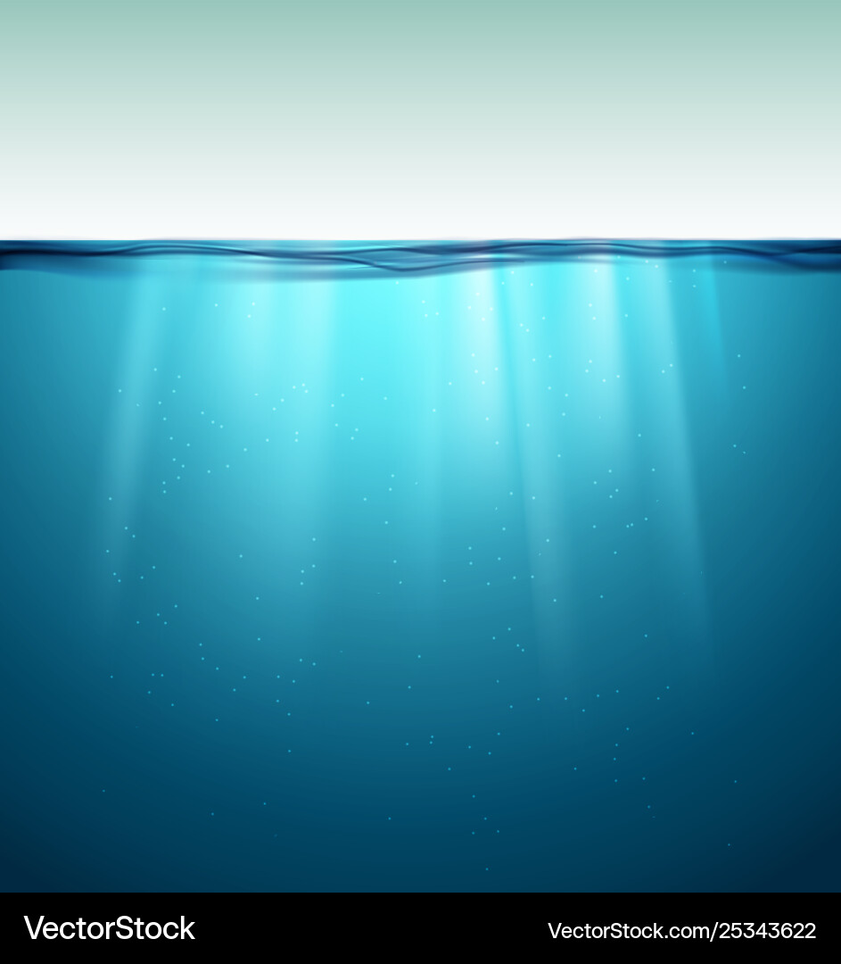 Underwater Blue Water Surface Royalty Free Vector Image