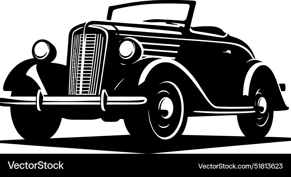 Classic vintage car silhouette isolated Royalty Free Vector