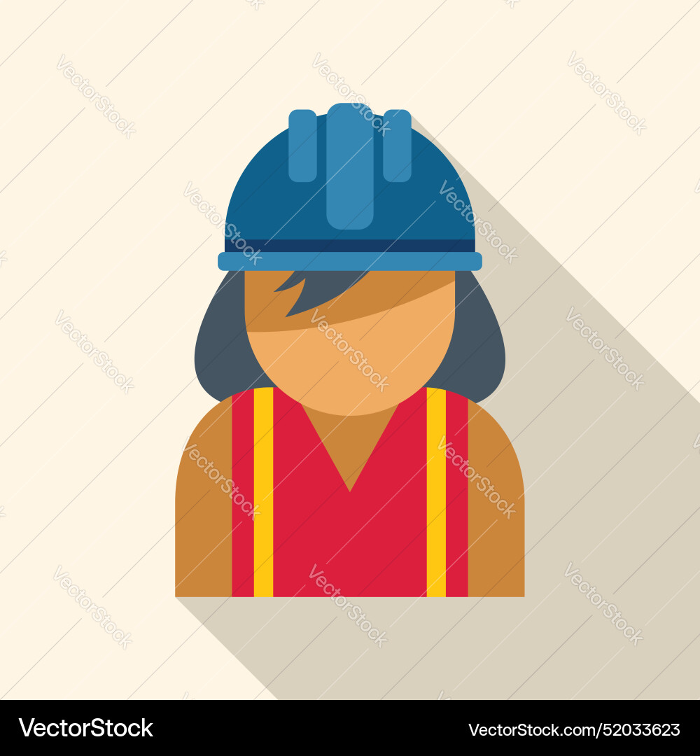 Female construction worker wearing hard hat Vector Image