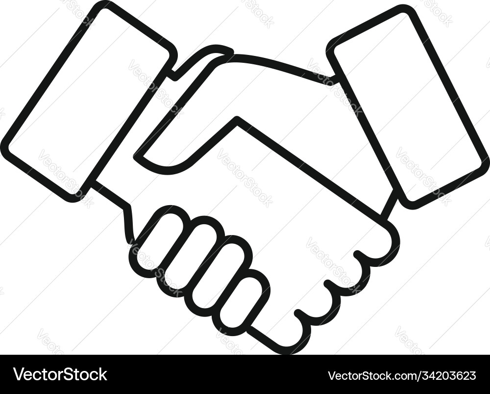 Friends handshake icon outline style Royalty Free Vector