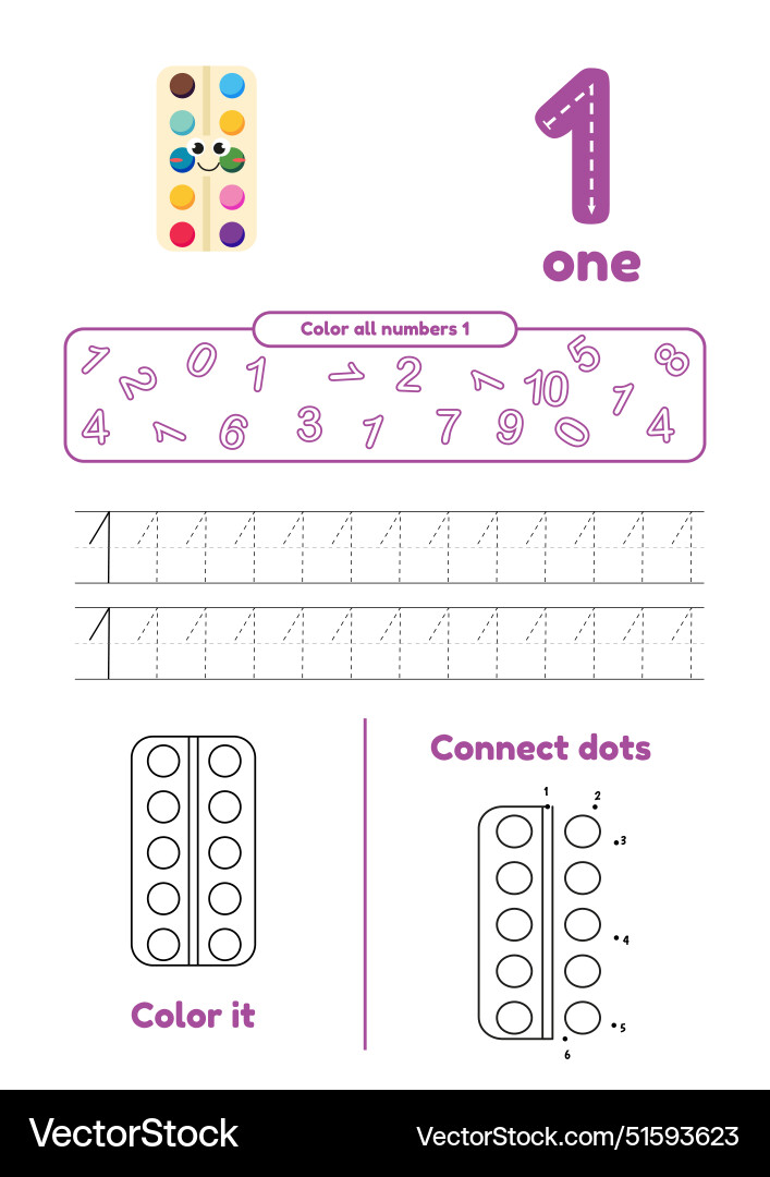 Many games on one page for kids color dot Vector Image