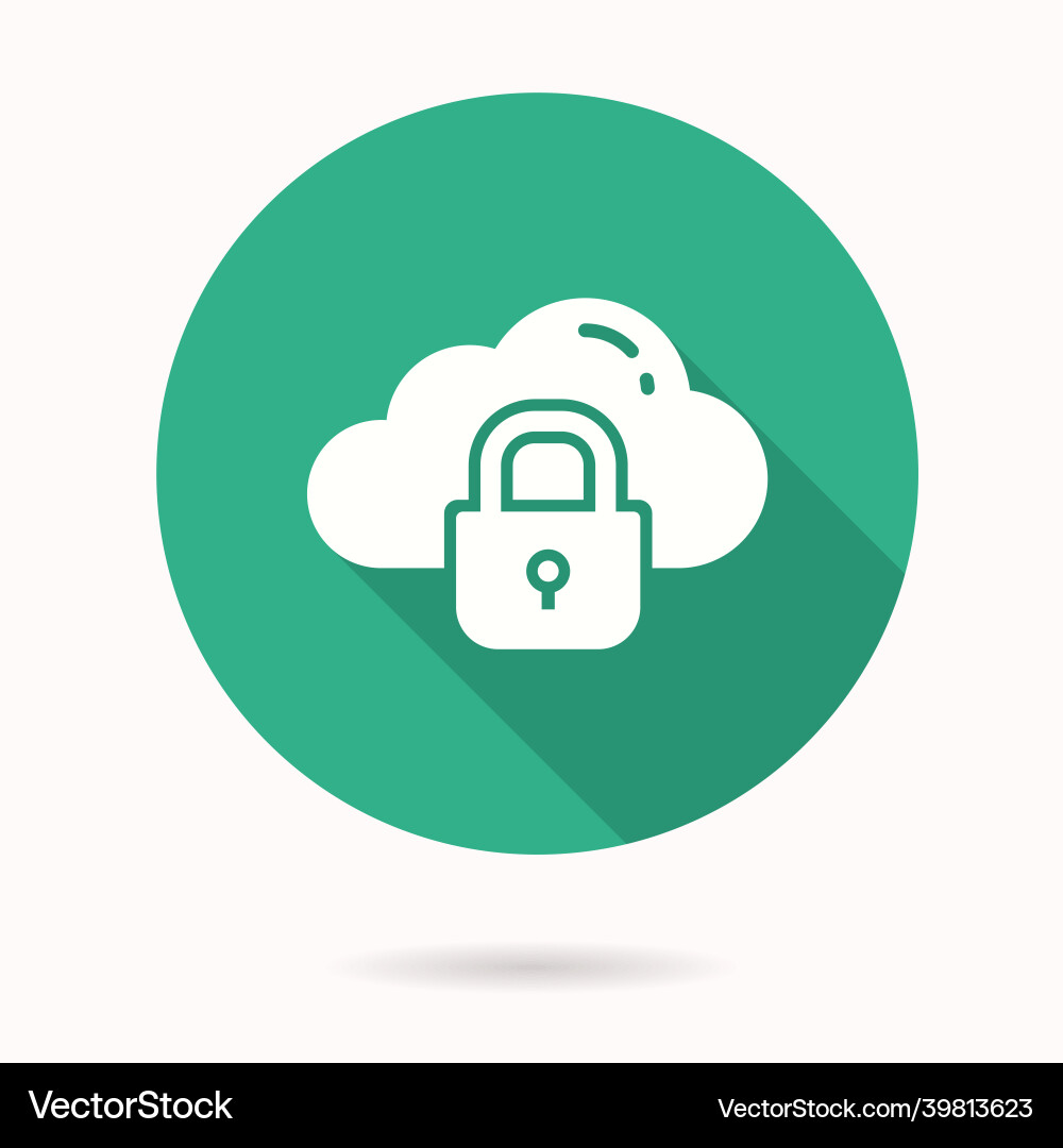 Online privacy icon with long shadow for graphic Vector Image