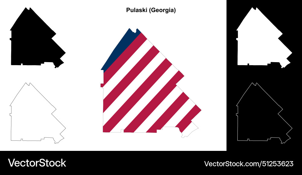 Pulaski outline map Royalty Free Vector Image - VectorStock