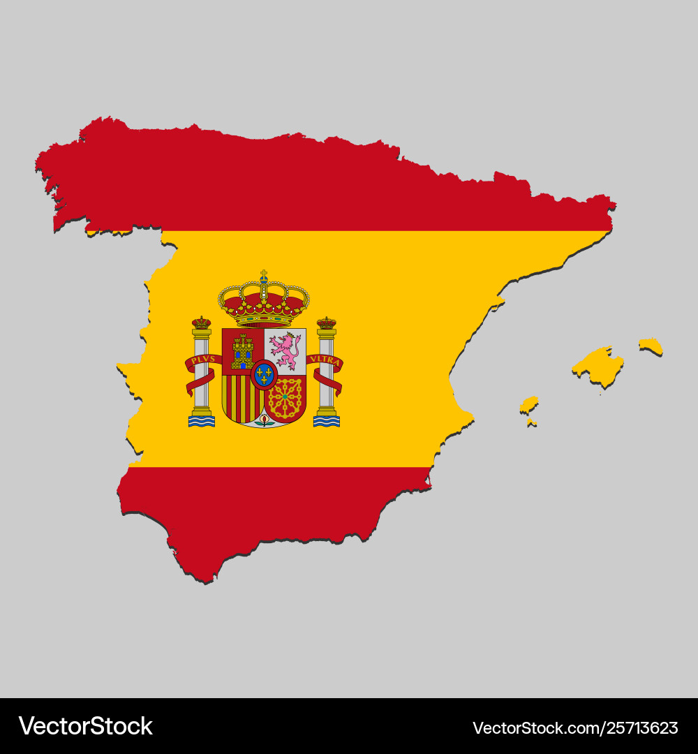 Spain Flag Map Royalty Free Vector Image - VectorStock