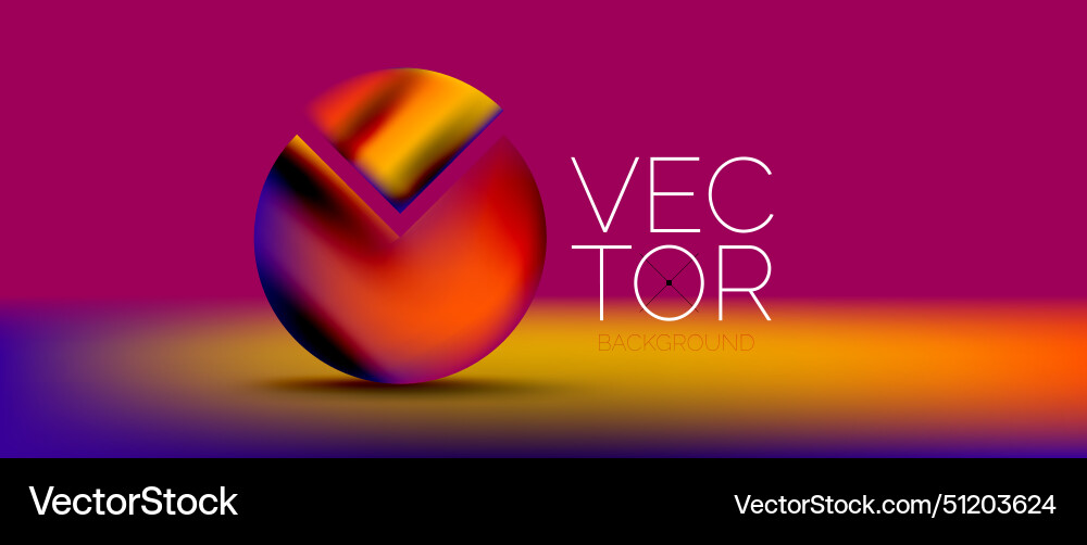A colorful circle with the words vec tor written Vector Image