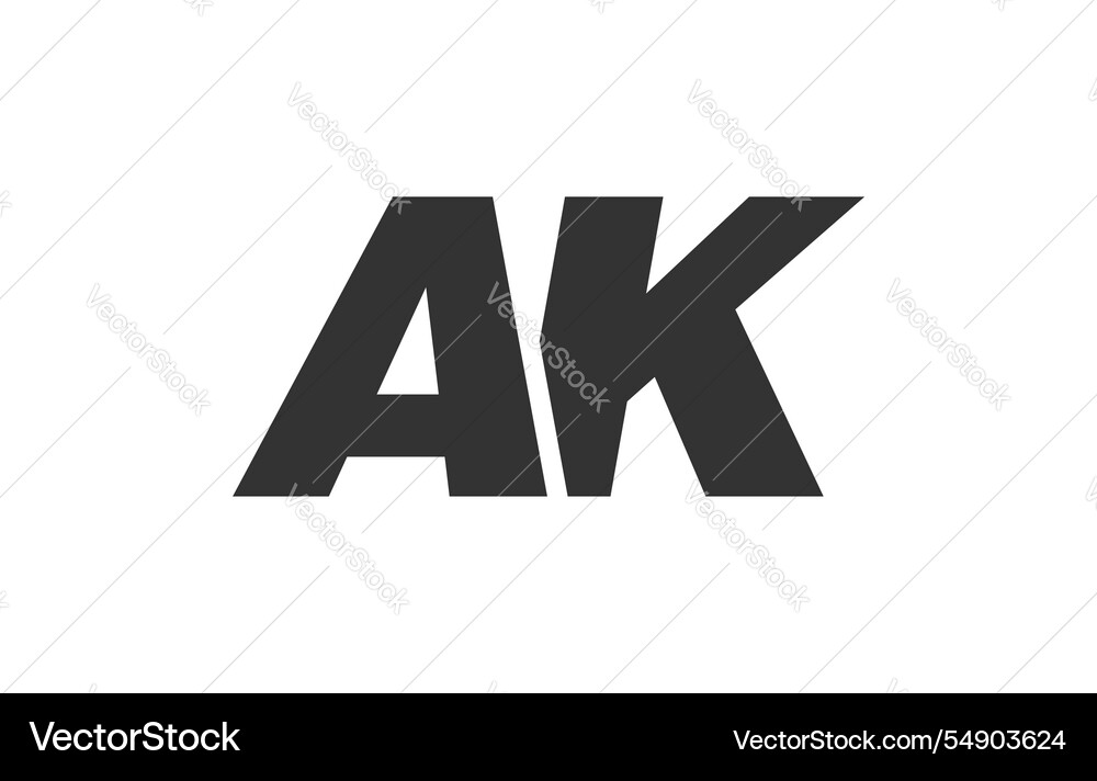AK Techno Font Logo - Futuristic & Bold Vector Image
