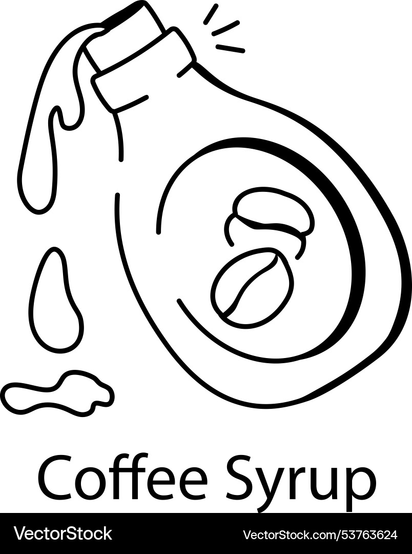 Basic rgbsketchy style icon of coffee syrup Vector Image