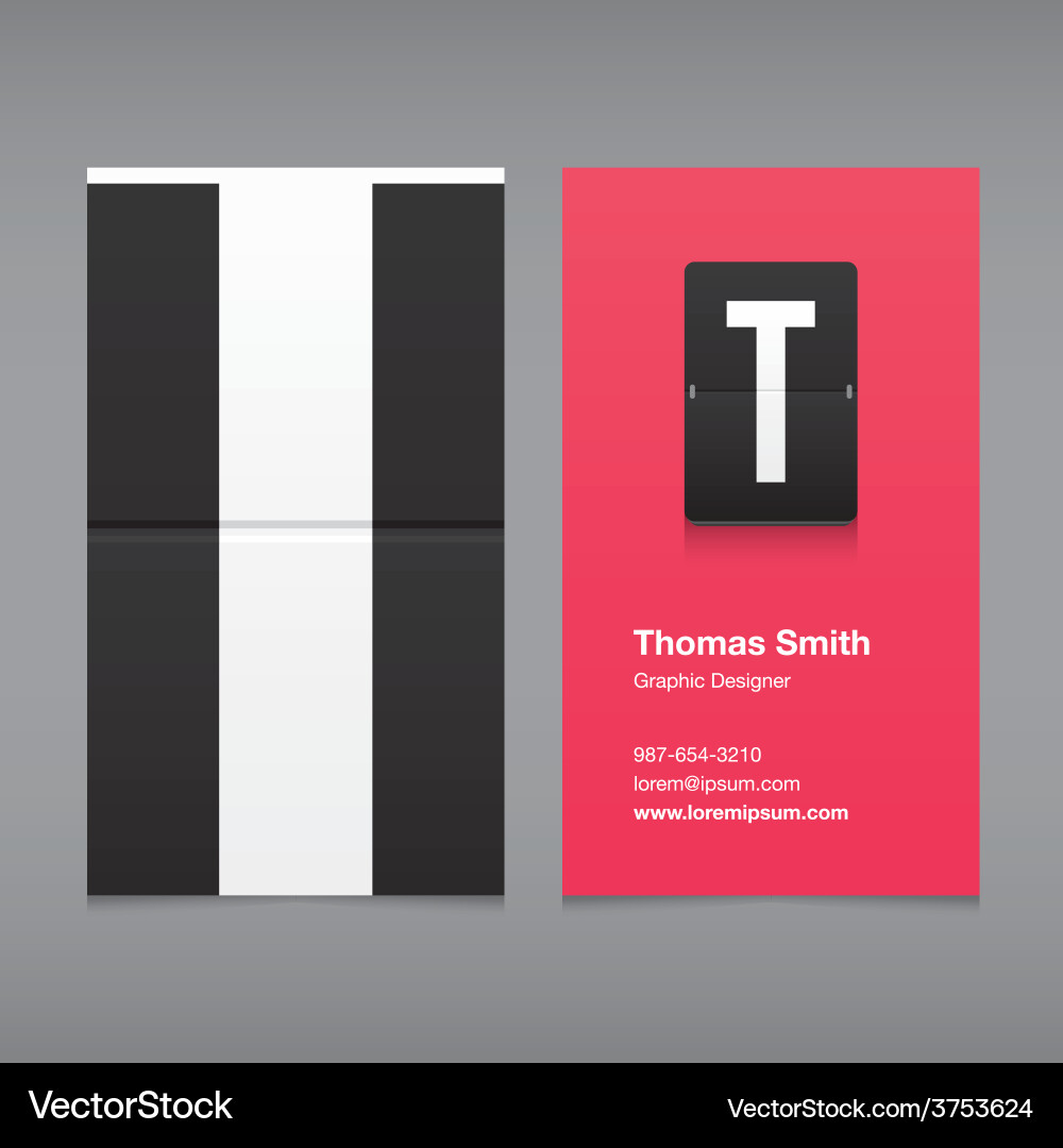 Business card letter t Royalty Free Vector Image