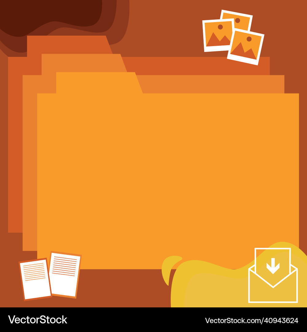 Desktop folders inside web browser showing recent Vector Image