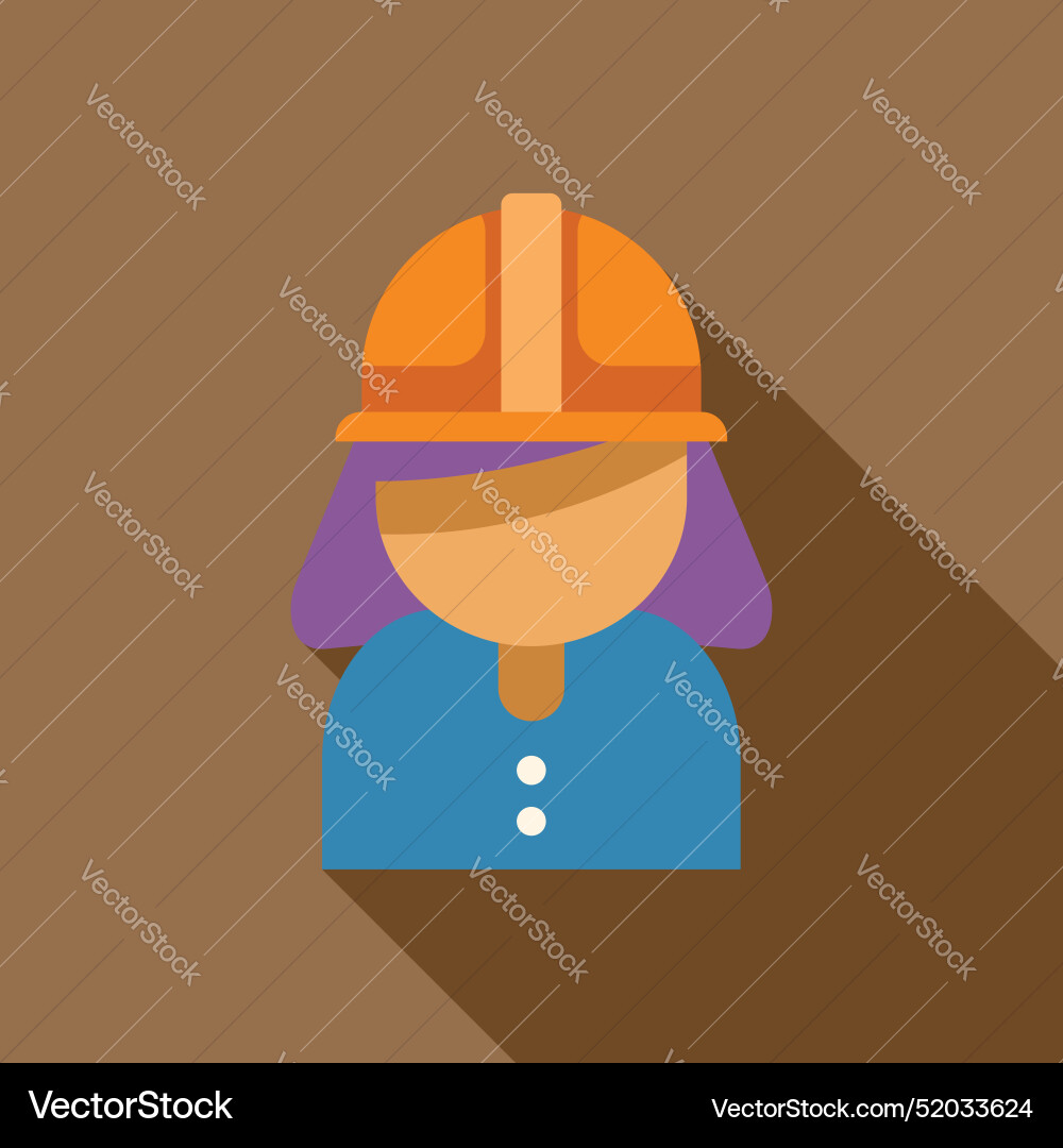 Female construction worker wearing hard hat safety