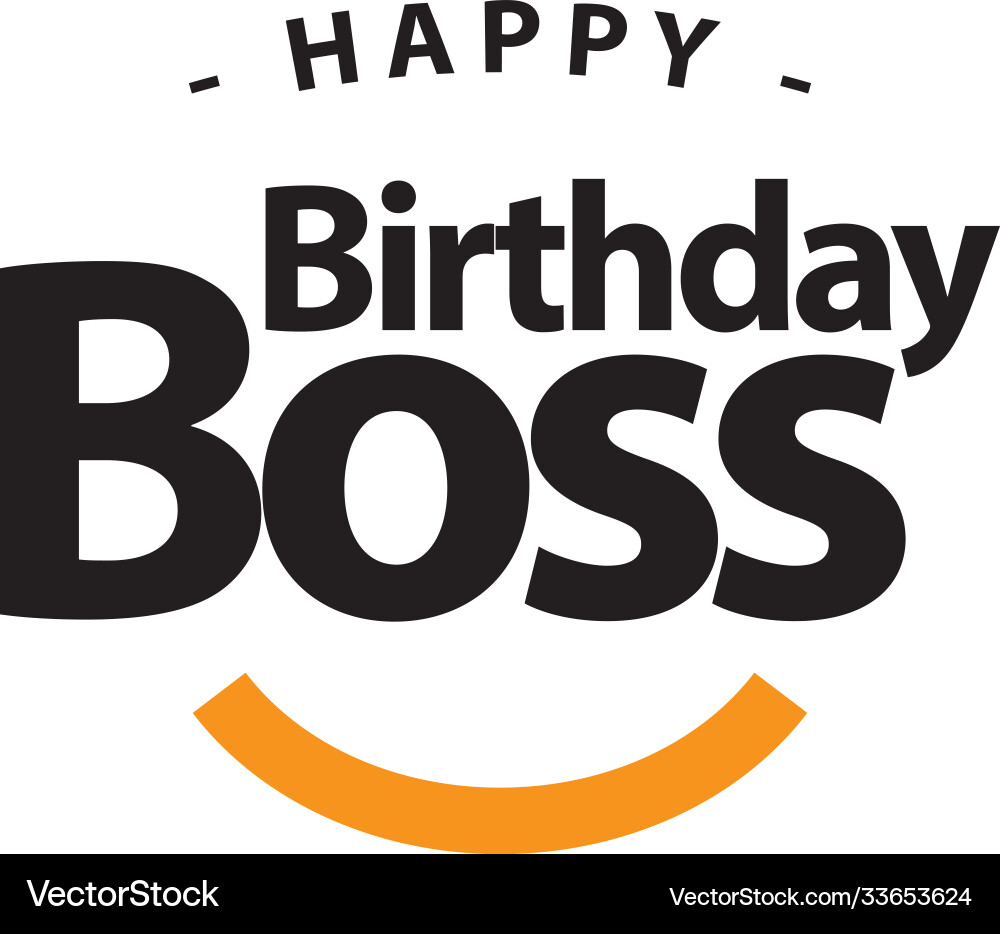 Happy birthday boss template design Royalty Free Vector