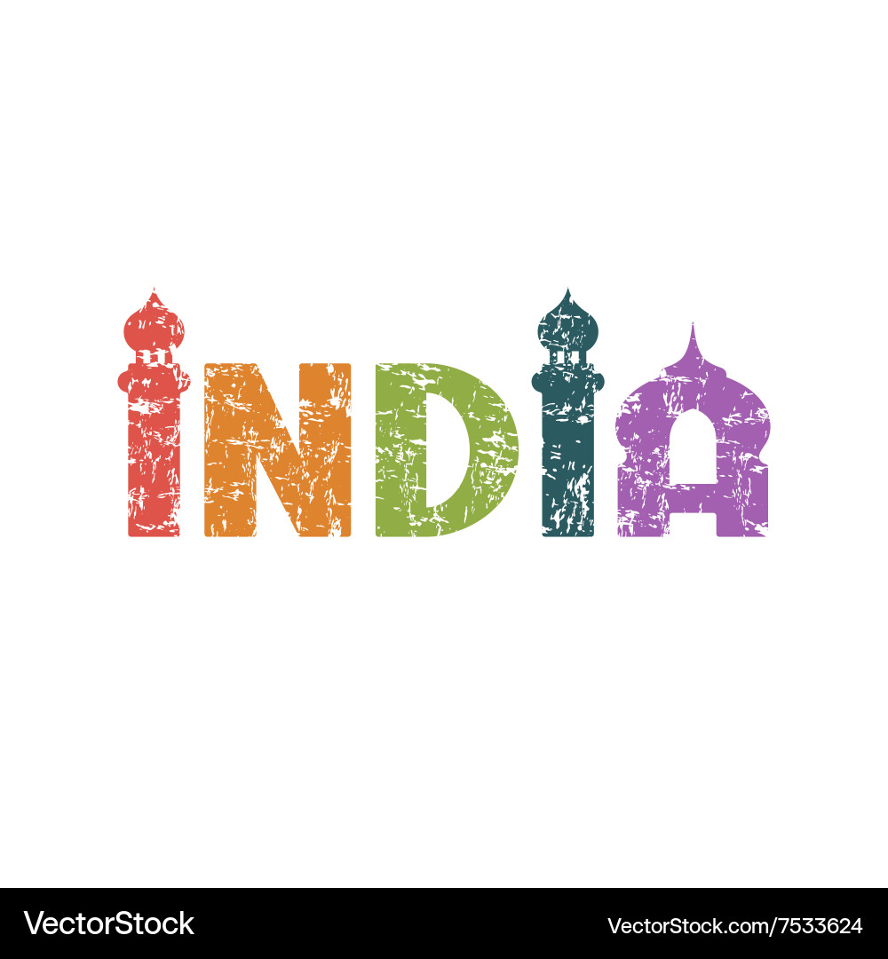 India hand lettering Royalty Free Vector Image