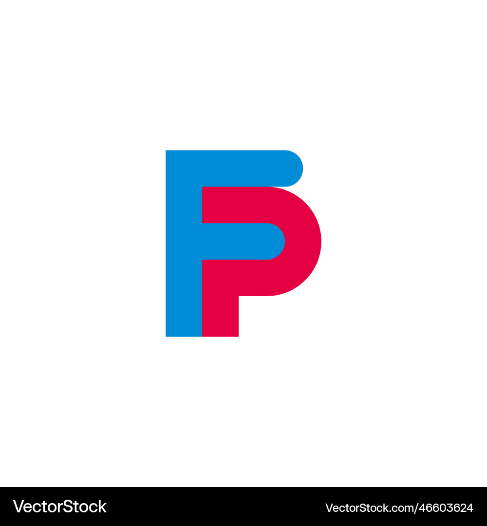 Letter fp simple colorful geometric logo Vector Image