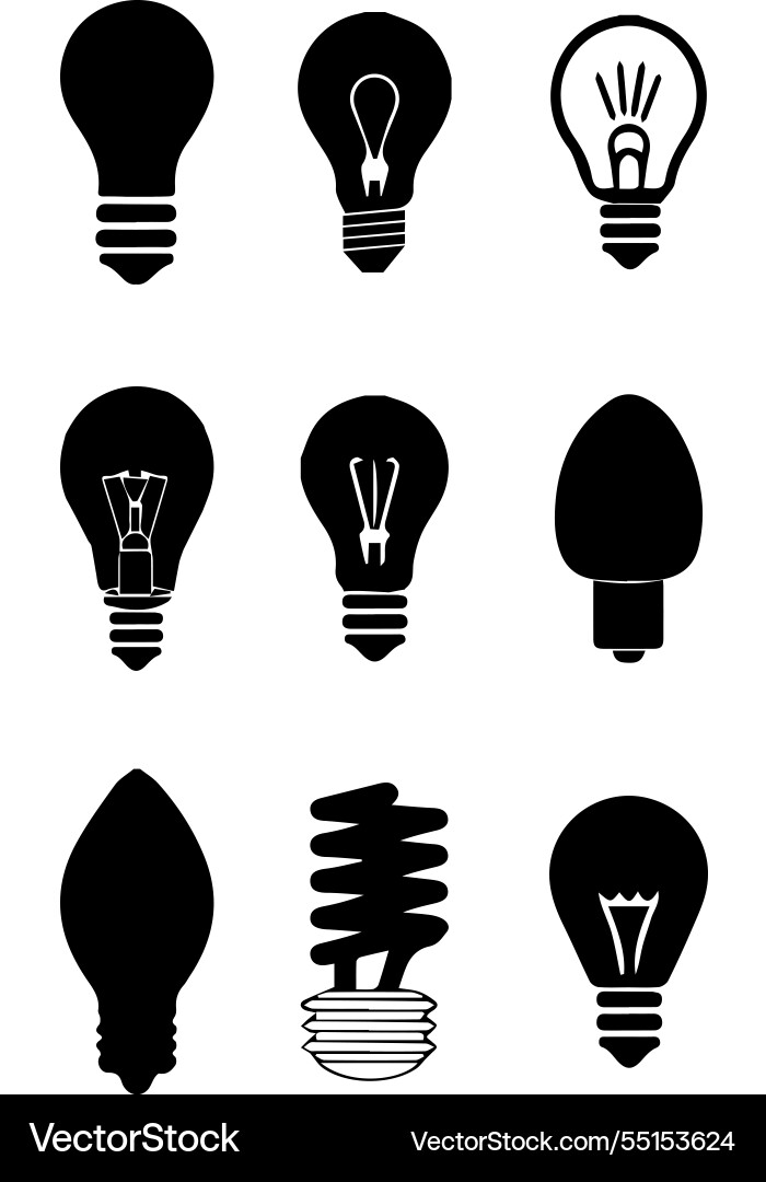Light bulb icon set Royalty Free Vector Image - VectorStock
