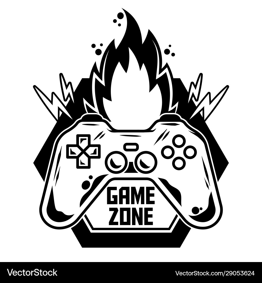 Logo gamepad for play arcade video game Royalty Free Vector