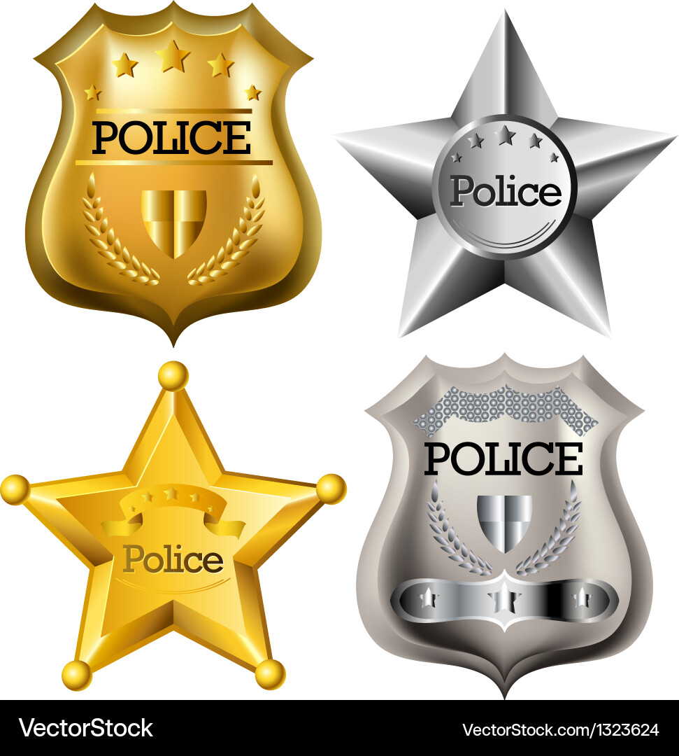 Police badge set Royalty Free Vector Image - VectorStock