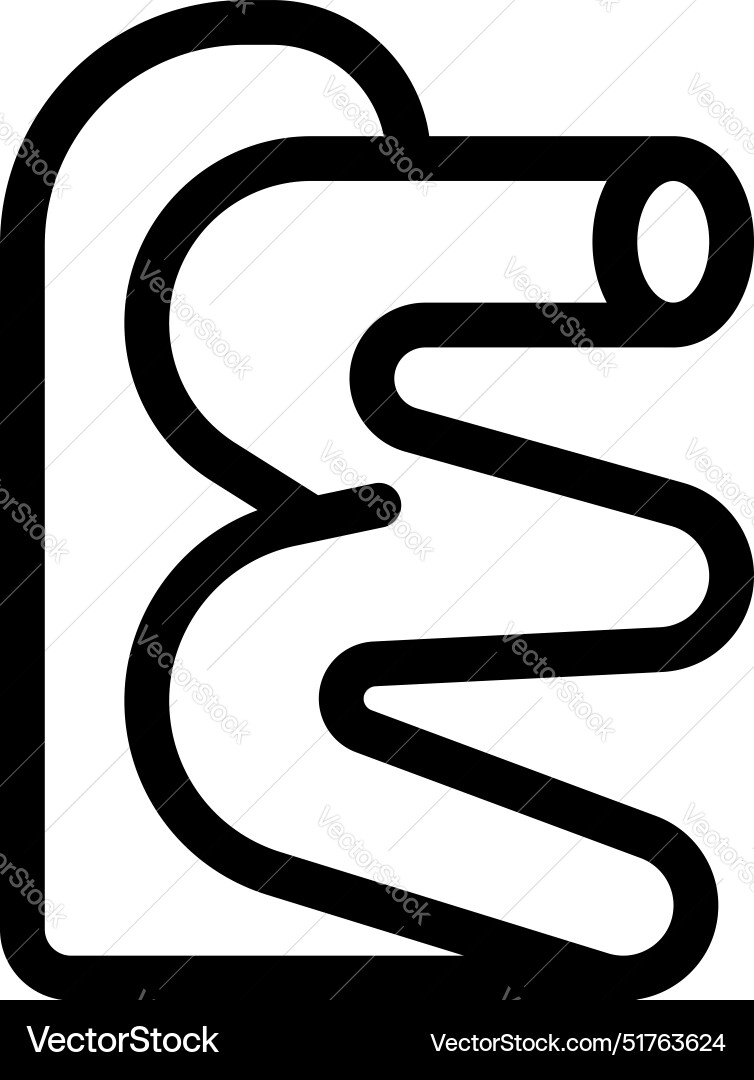 Water park slide winding down symbol icon Vector Image
