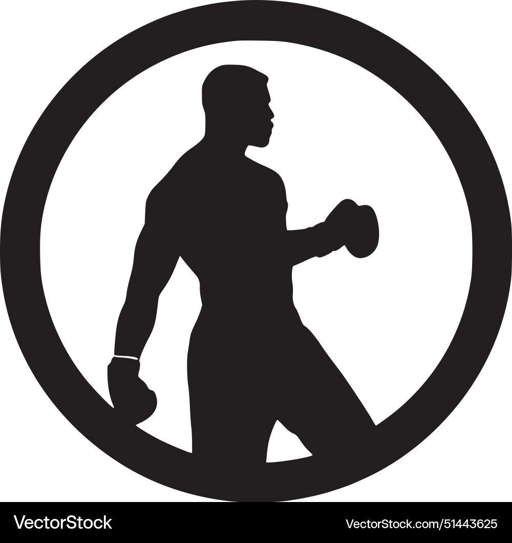 Boxing - black and white Royalty Free Vector Image