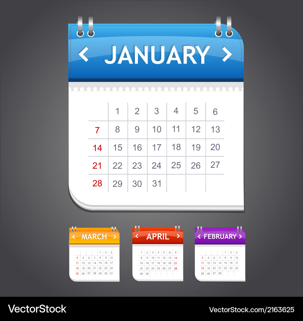 Calendar january Royalty Free Vector Image - VectorStock