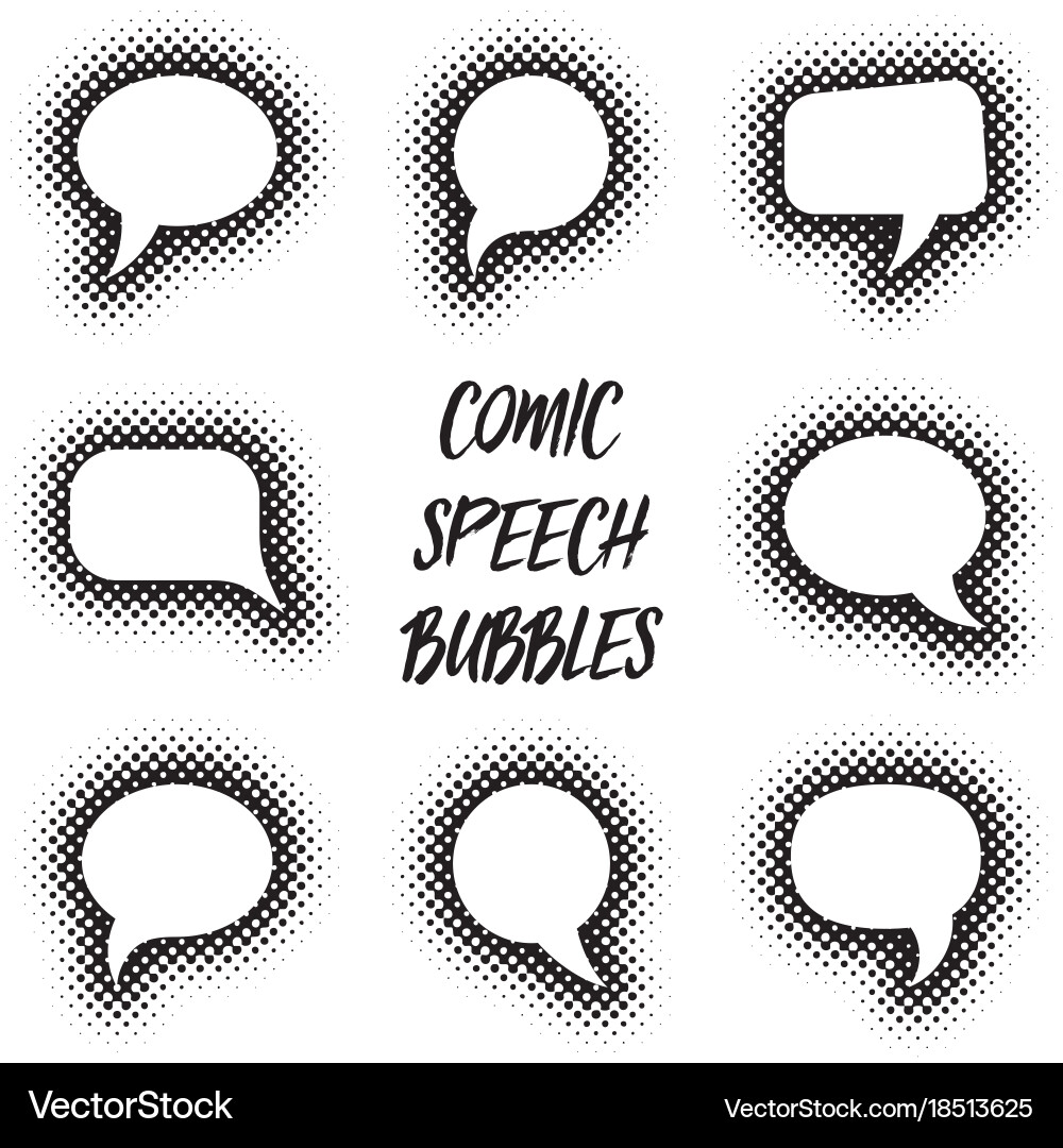 Cartoon comic speech bubbles Royalty Free Vector Image