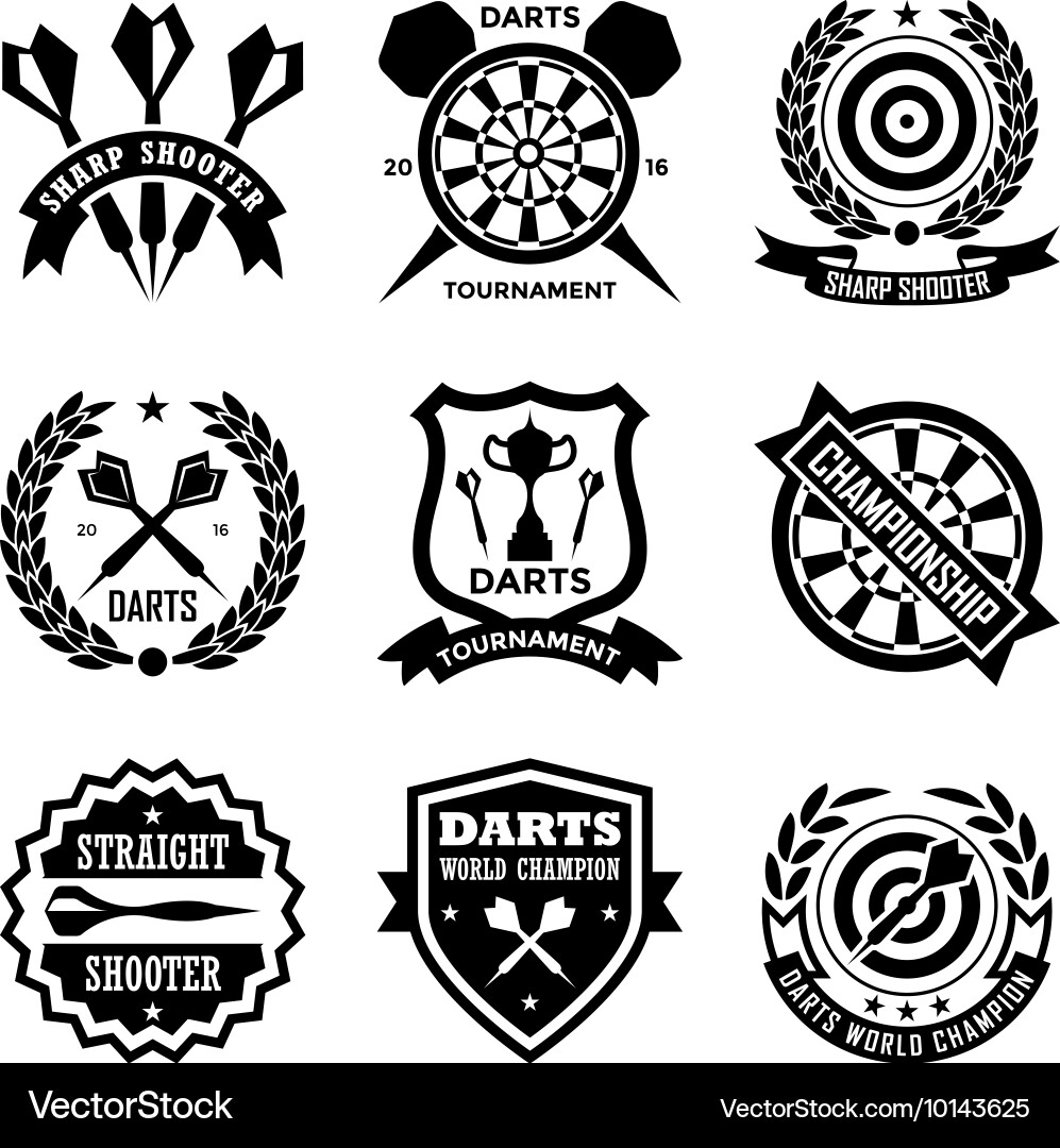 Darts badges Royalty Free Vector Image - VectorStock