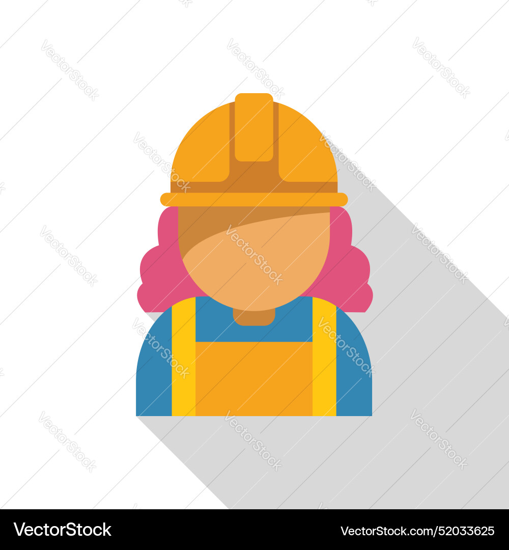 Female construction worker wearing hard hat Vector Image