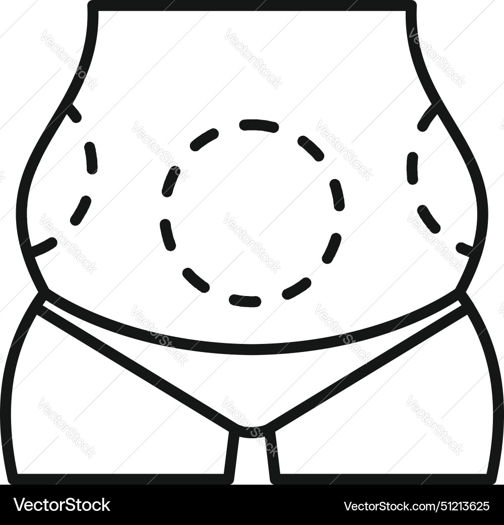 Healthy abdominal liposuction icon outline Vector Image
