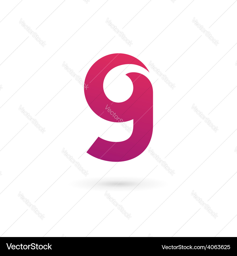Letter g number 9 logo icon design template Vector Image