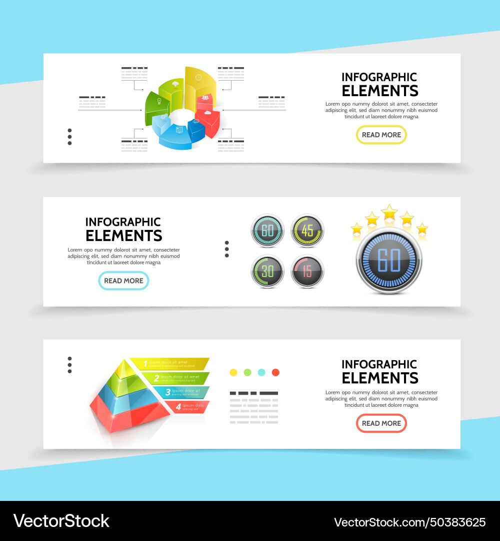 Realistic infographic horizontal banners Vector Image