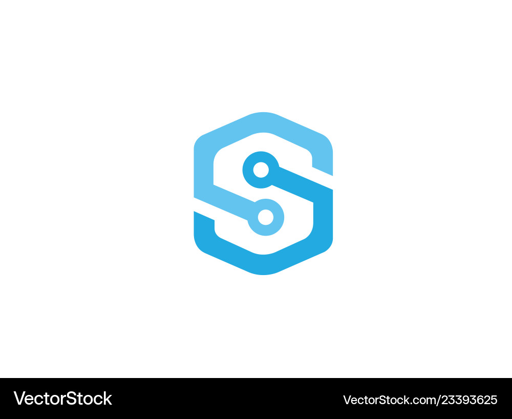 S technology alphabet design Royalty Free Vector Image